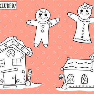 Ginger Bread Digital Stamp Collection, Cute Christmas Stamps ...
