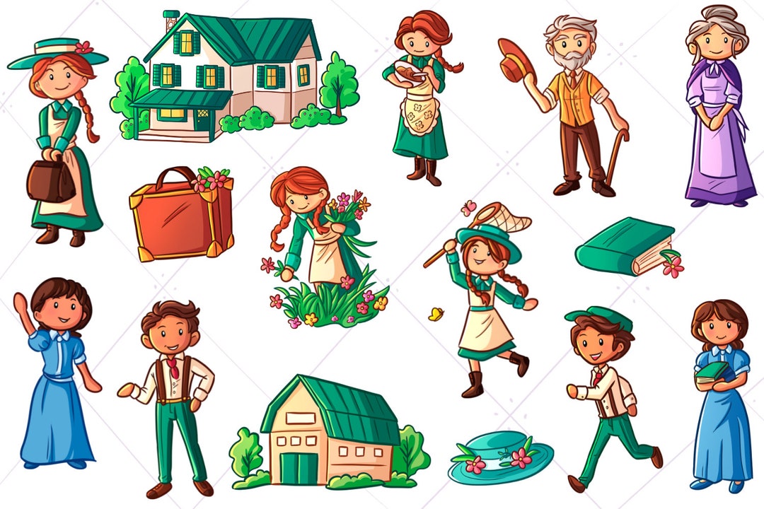 Anne of Green Gables Clip Art Collection, Anne Shirley Clipart, Cute ...