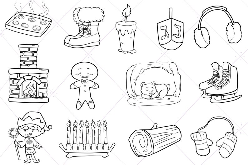 Winter Alphabet Clip Art Collection Winter Things Clip Art - Etsy