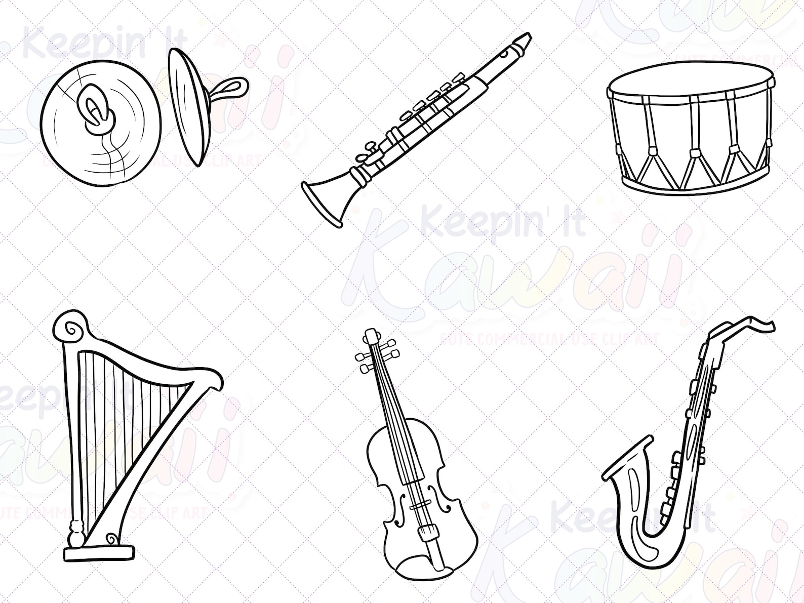 Band Instruments Clip Art, Kids Playing Music Clipart, Cute Kids Music ...
