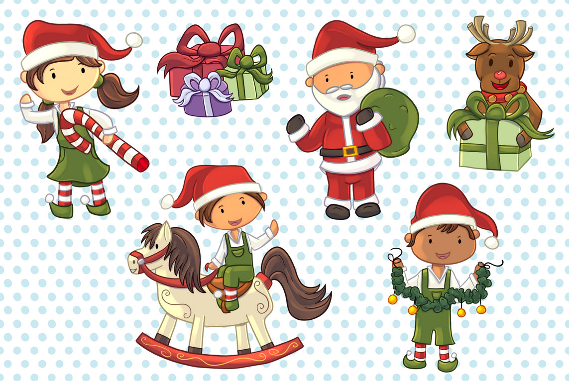 Santa's Workshop Clip Art Collection Cute Christmas Clip - Etsy