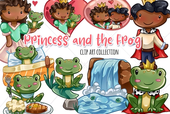 Princess and the Frog Clipart Cute Frog Prince Clip Art - Etsy Australia