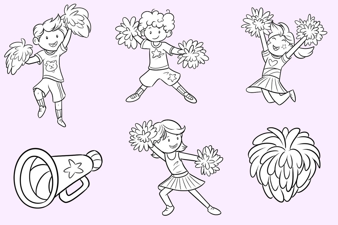 Cheerleading Clipart, Cute Cheerleader Kids Clip Art, Cheerleader Kids ...