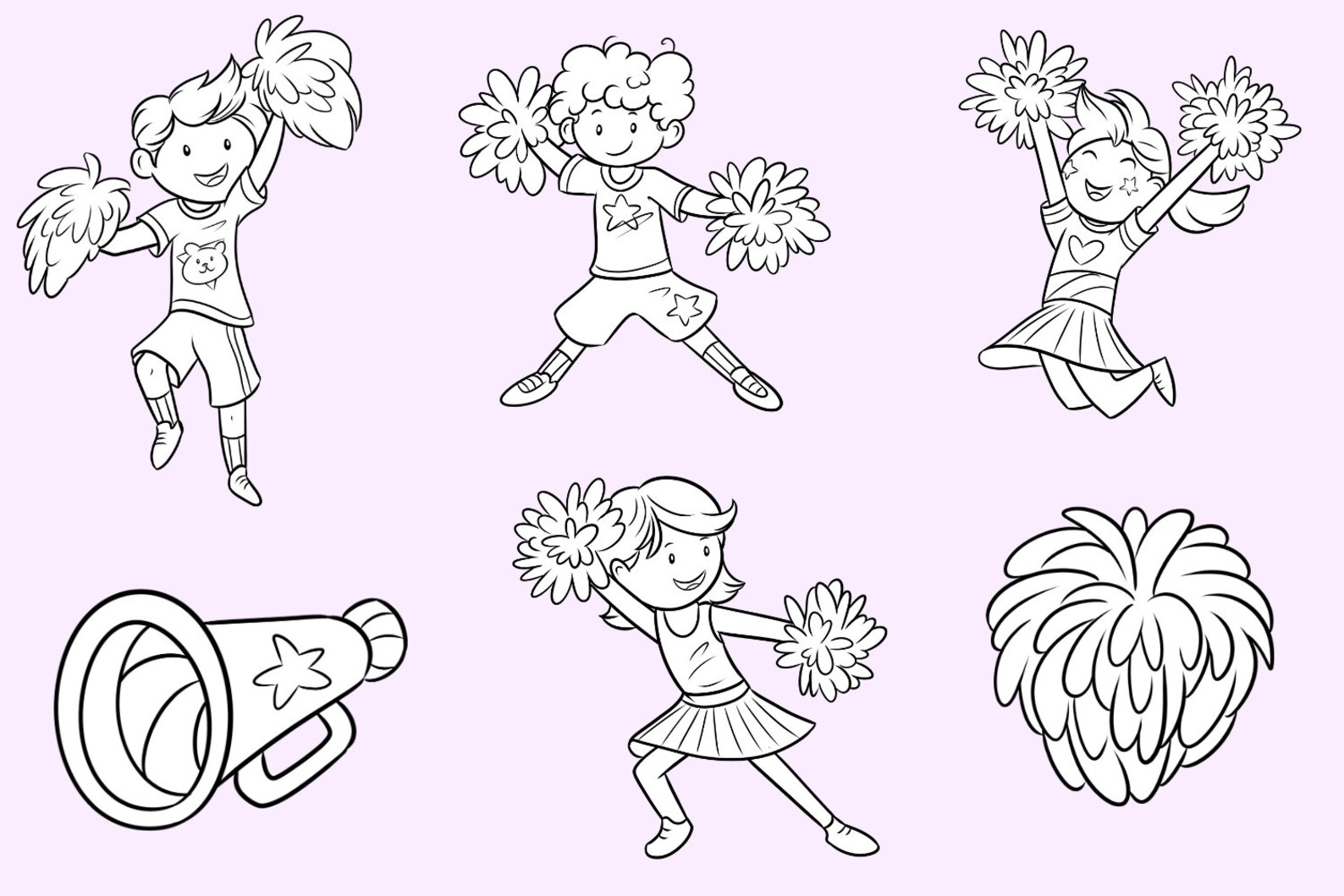 Cheerleading Clipart, Cute Cheerleader Kids Clip Art, Cheerleader Kids ...