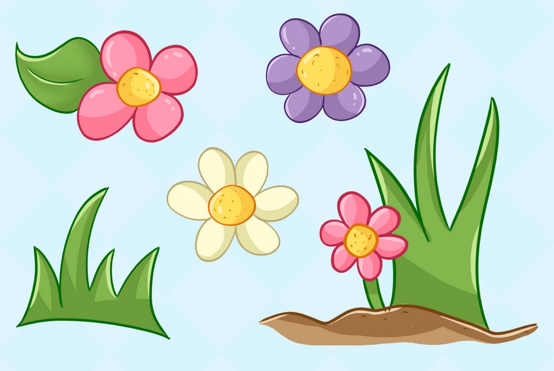 Cute Bugs Clip Art Kawaii Bugs Clipart Bugs and Flowers - Etsy