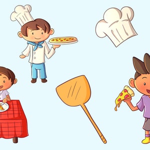 Pizza Party Clipart, Cute Pizza Party Boys Clip Art, Pizza Party ...