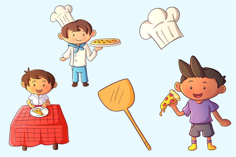 Pizza Party Clipart, Cute Pizza Party Boys Clip Art, Pizza Party ...
