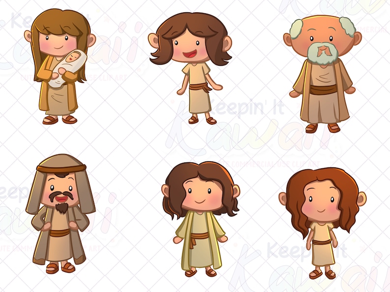 Biblical People Clip Art, Bible Story Clipart, Biblical Characters ...