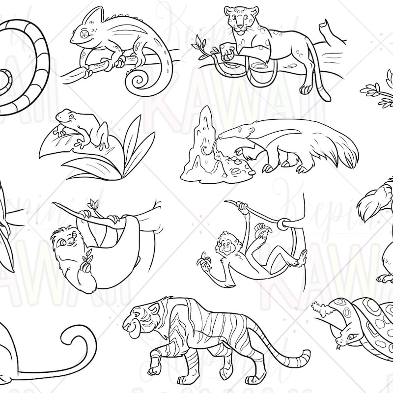 Rainforest Falls Clip Art - Etsy