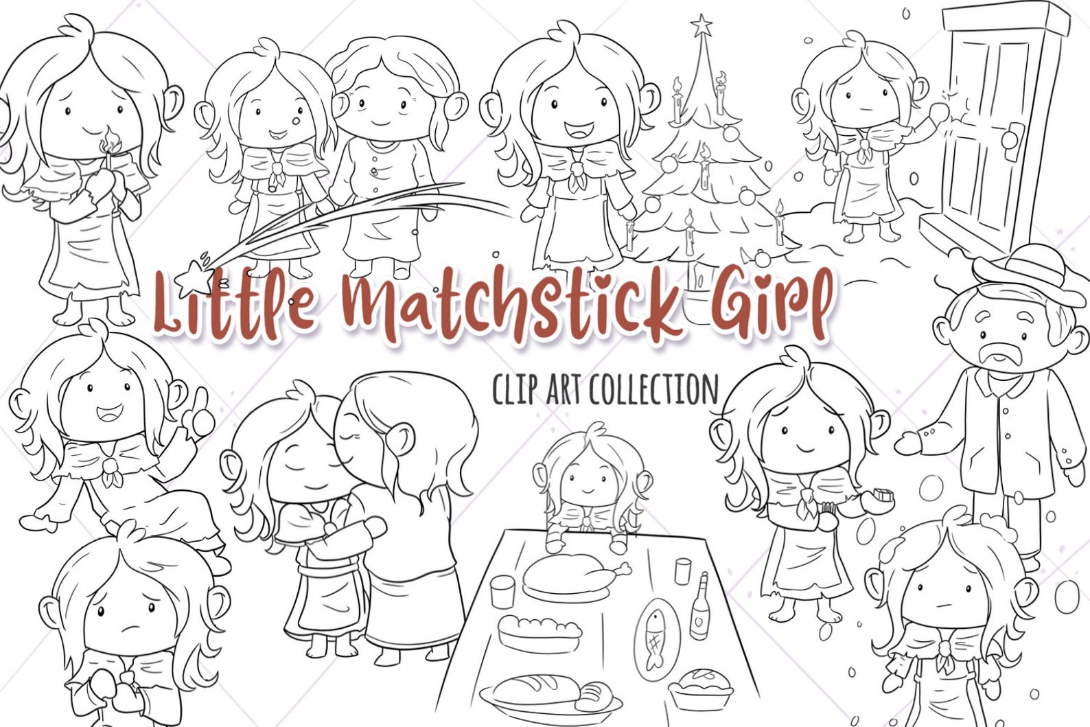 Little Matchstick Girl Christmas Clip Art Collection Fairy - Etsy