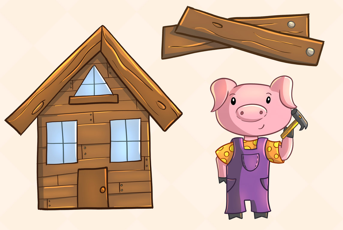 Cute Three Little Pigs Clip Art Collection Kawaii Pigs - Etsy