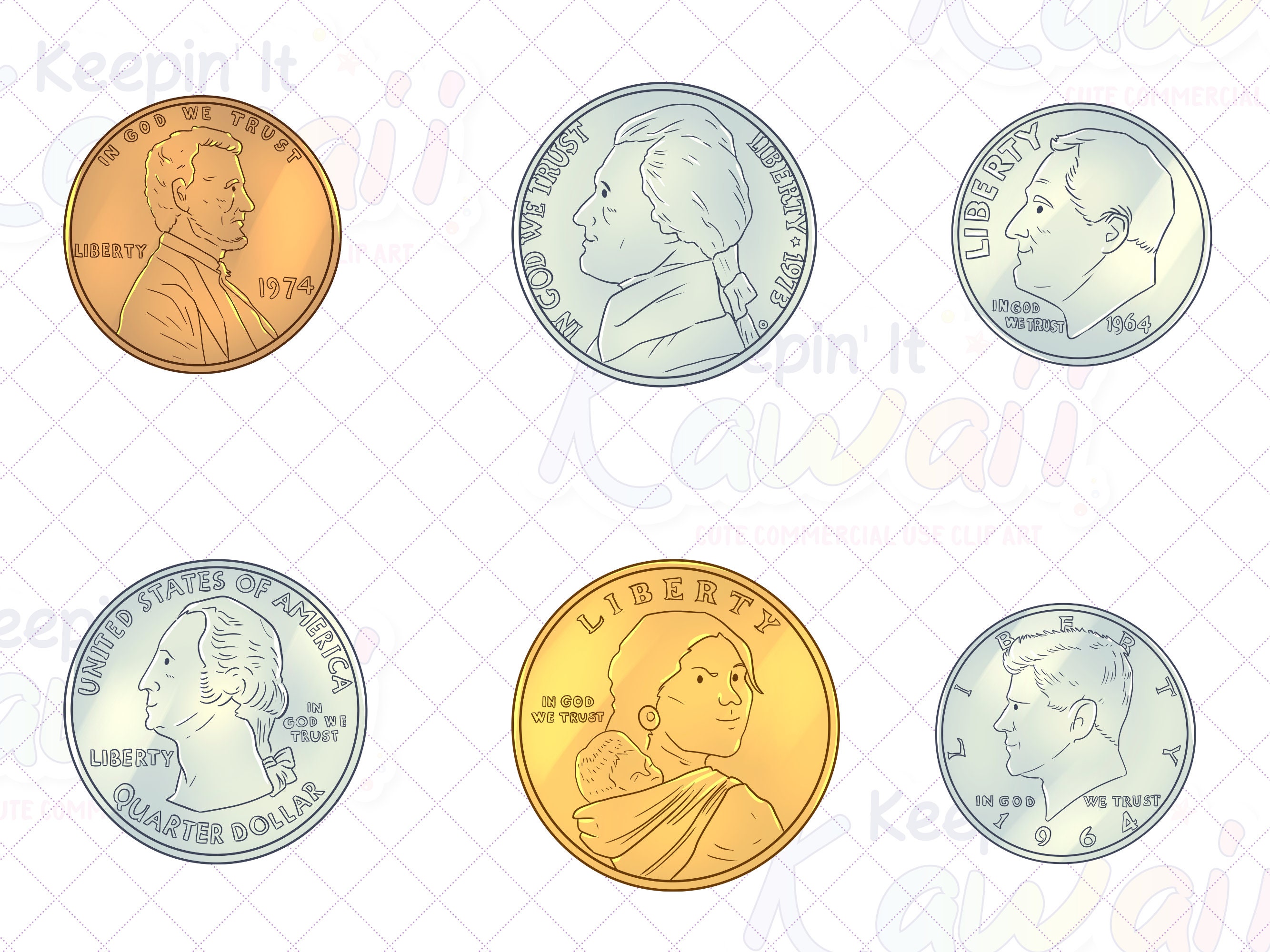 American Money Clip Art, Cute Money, Kids Money Clipart, Kids Finance ...