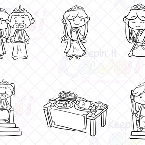 Queen Esther Bible Story Clipart, Bible Characters Clipart, Old ...