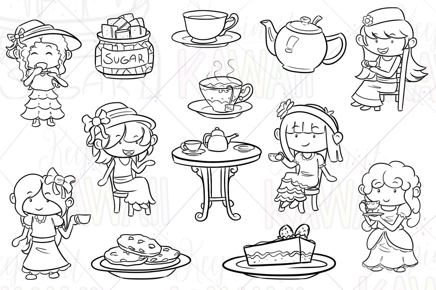 Kids Tea Party Clipart