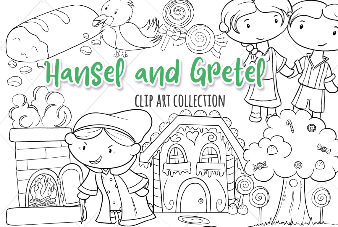 Hansel and Gretel Fairy Tale Clipart, Cute Hansel and Gretel ...