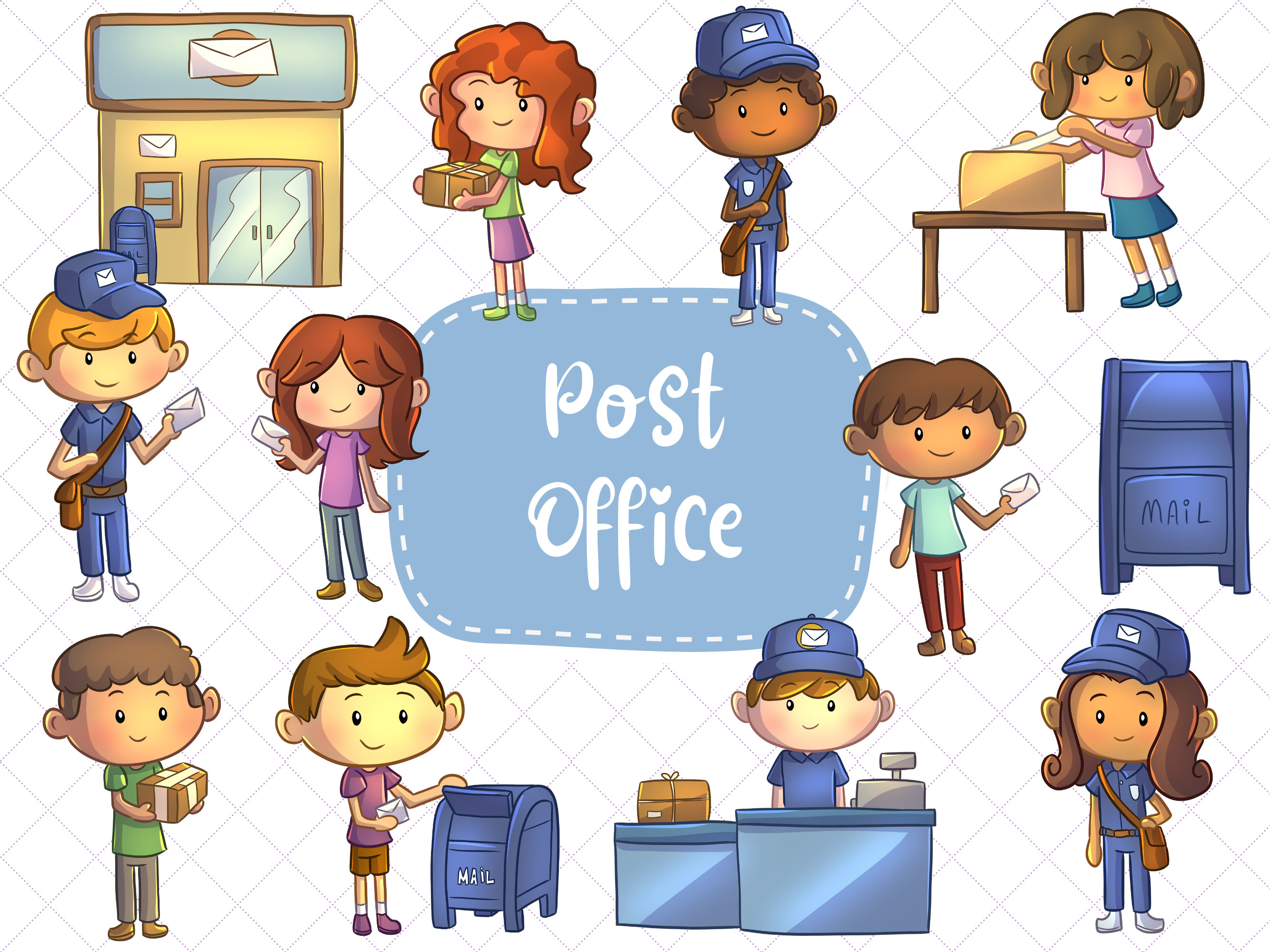 Post Office Clipart, Postal Service Clip Art, Cute Post Office Graphics ...