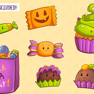 Cute Halloween Clip Art, Spooky Sweets, Kawaii Halloween Candy, Happy ...