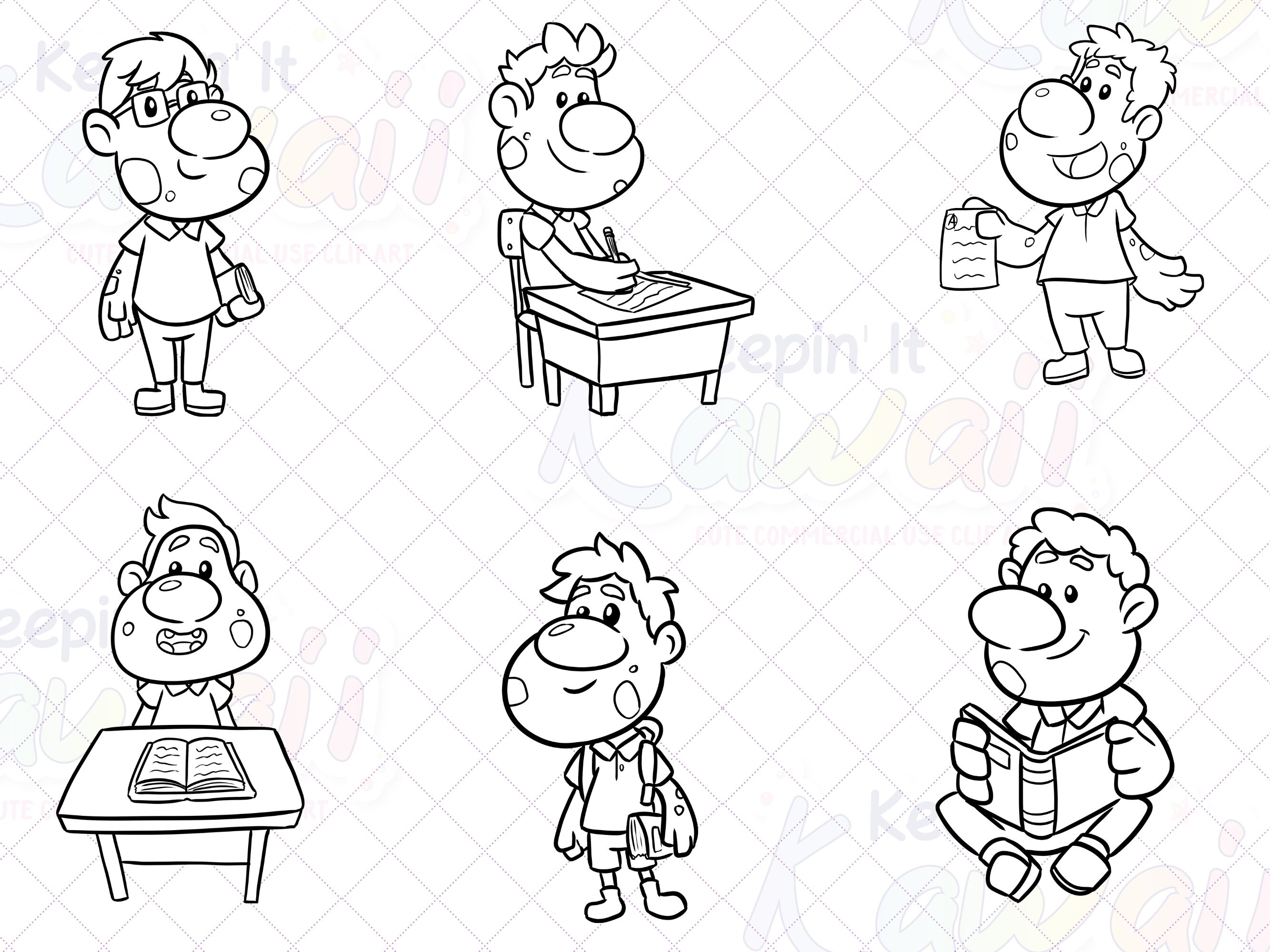 Back to School Kids Clipart Cute Trolls School Clipart - Etsy