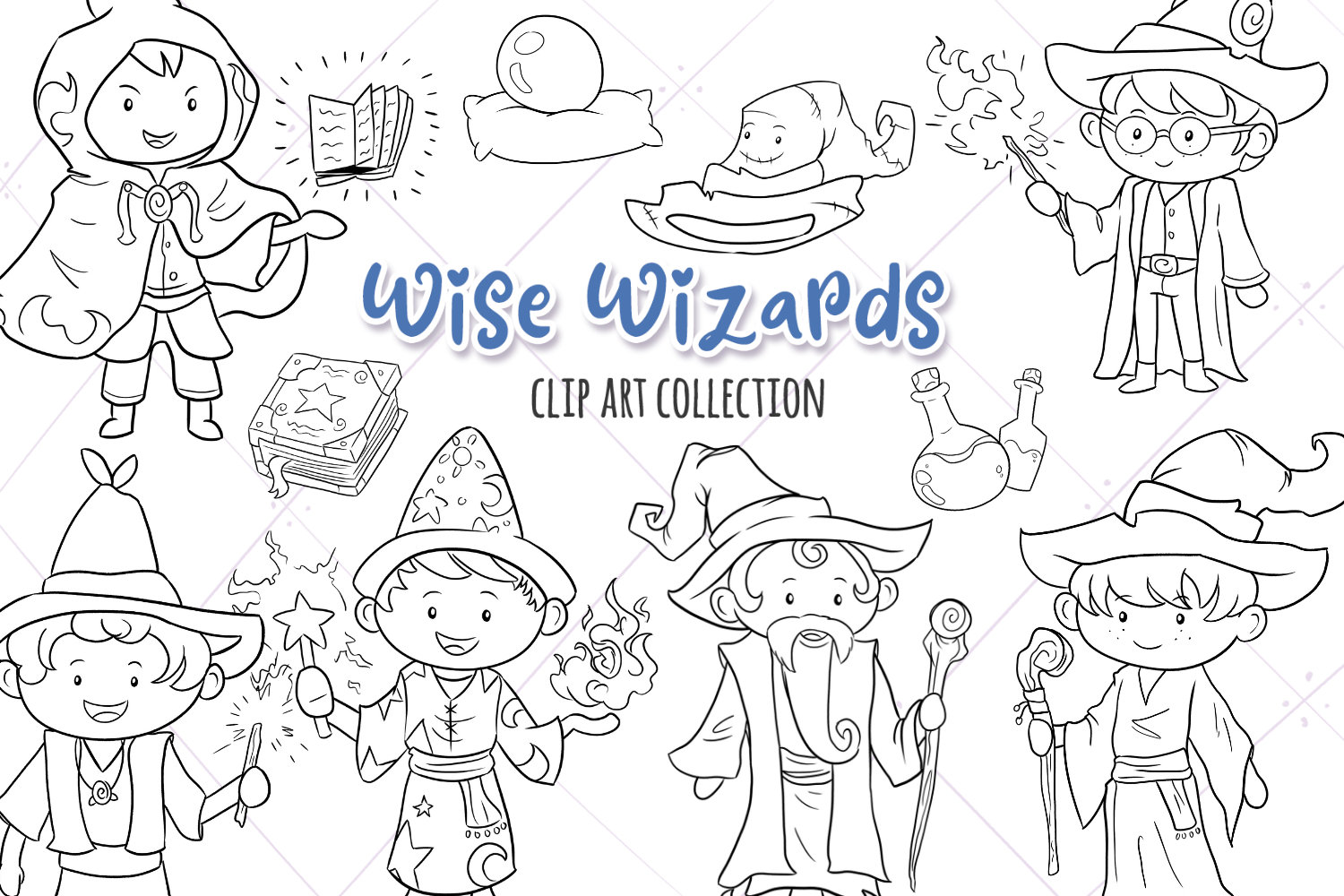 Wizard Clipart Black And White
