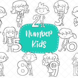 Kids With Numbers Clip Art, Counting Clipart, Kids Classroom Clipart ...