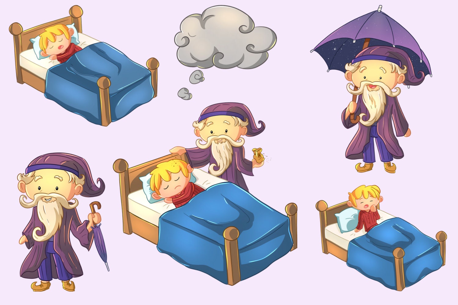 Sandman Fairy Tale Clip Art Collection, Cute Dreams Clipart, Mr Sandman ...