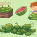 Watermelon Patch Kids Clip Art Set Cute Kids Watermelon Clip Art Summer ...