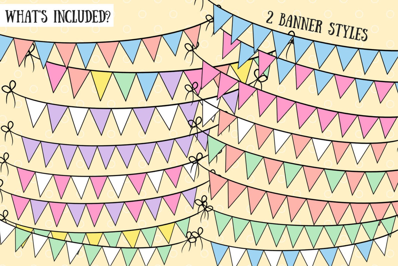 Pastel Rainbow Bunting Banner Clip Art, Cute Bunting Clipart, Rainbow ...