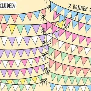 Pastel Rainbow Bunting Banner Clip Art, Cute Bunting Clipart, Rainbow ...
