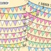 Pastel Rainbow Bunting Banner Clip Art, Cute Bunting Clipart, Rainbow ...