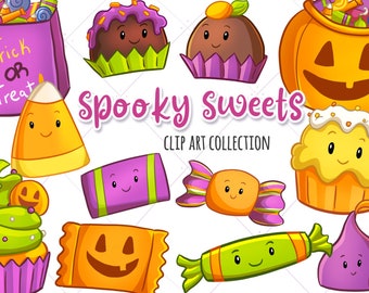 Kawaii Halloween Candy PNG Bundle - Etsy Canada