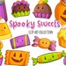 Cute Halloween Clip Art, Spooky Sweets, Kawaii Halloween Candy, Happy ...