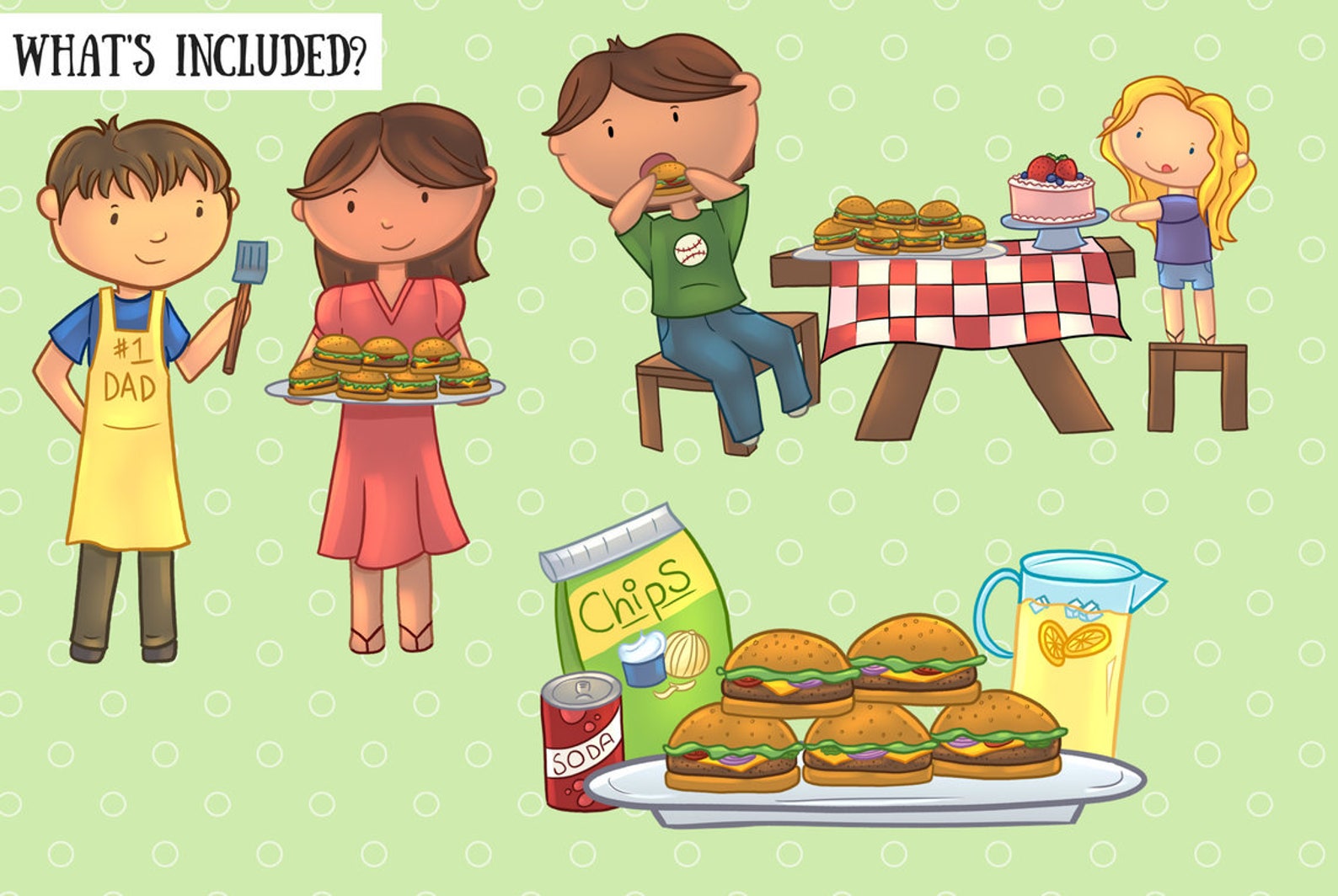 Cute Backyard BBQ Clip Art Collection Barbeque Clipart - Etsy