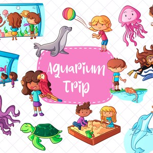 Aquarium Kids Clipart, Trip to the Aquarium Clip Art, School Field Trip ...