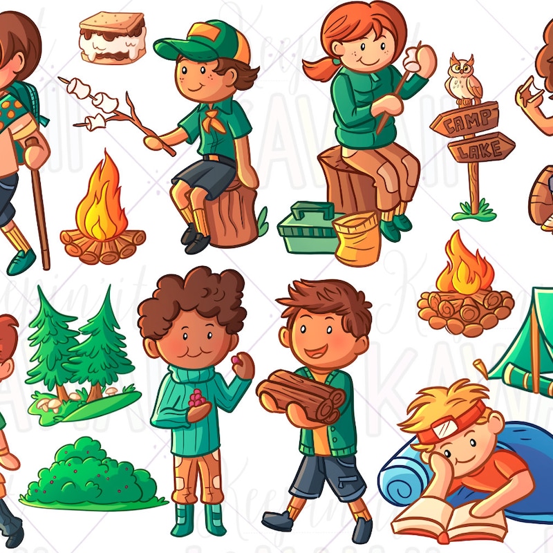 Camping Clip Art - Etsy
