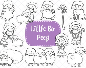Little Bo Peep Clipart - Etsy