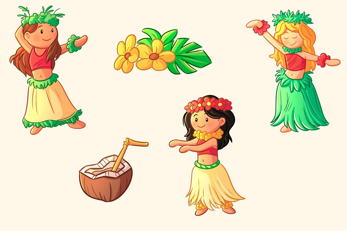 Hawaiin Dancers Clipart, Cute Hula Dancing Clip Art, Hula Dancing Kids ...