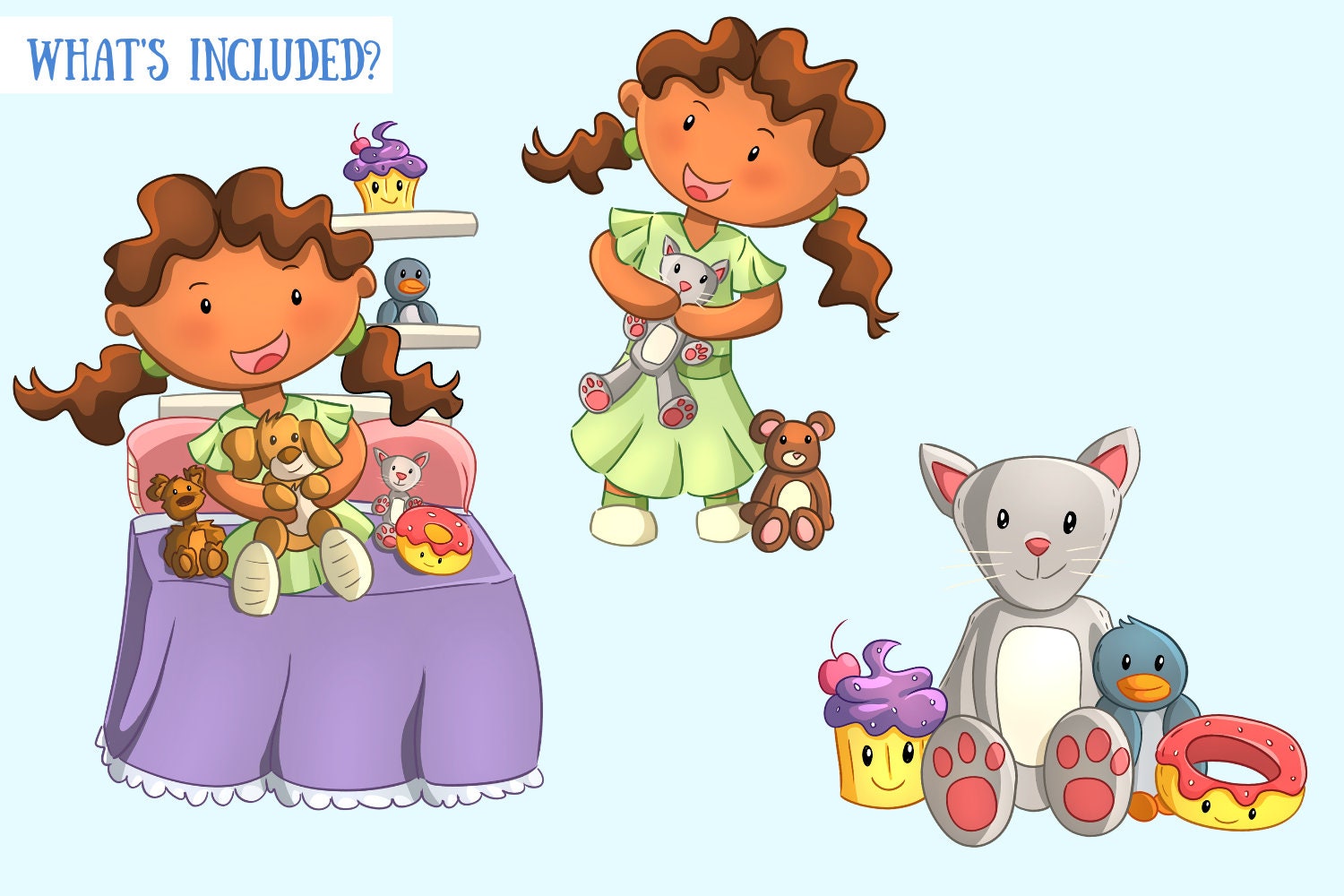 Kids Collecting Things Cute Clipart, Kawaii Collections, Cute ...