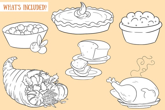 Cute Thanksgiving Feast Clip Art