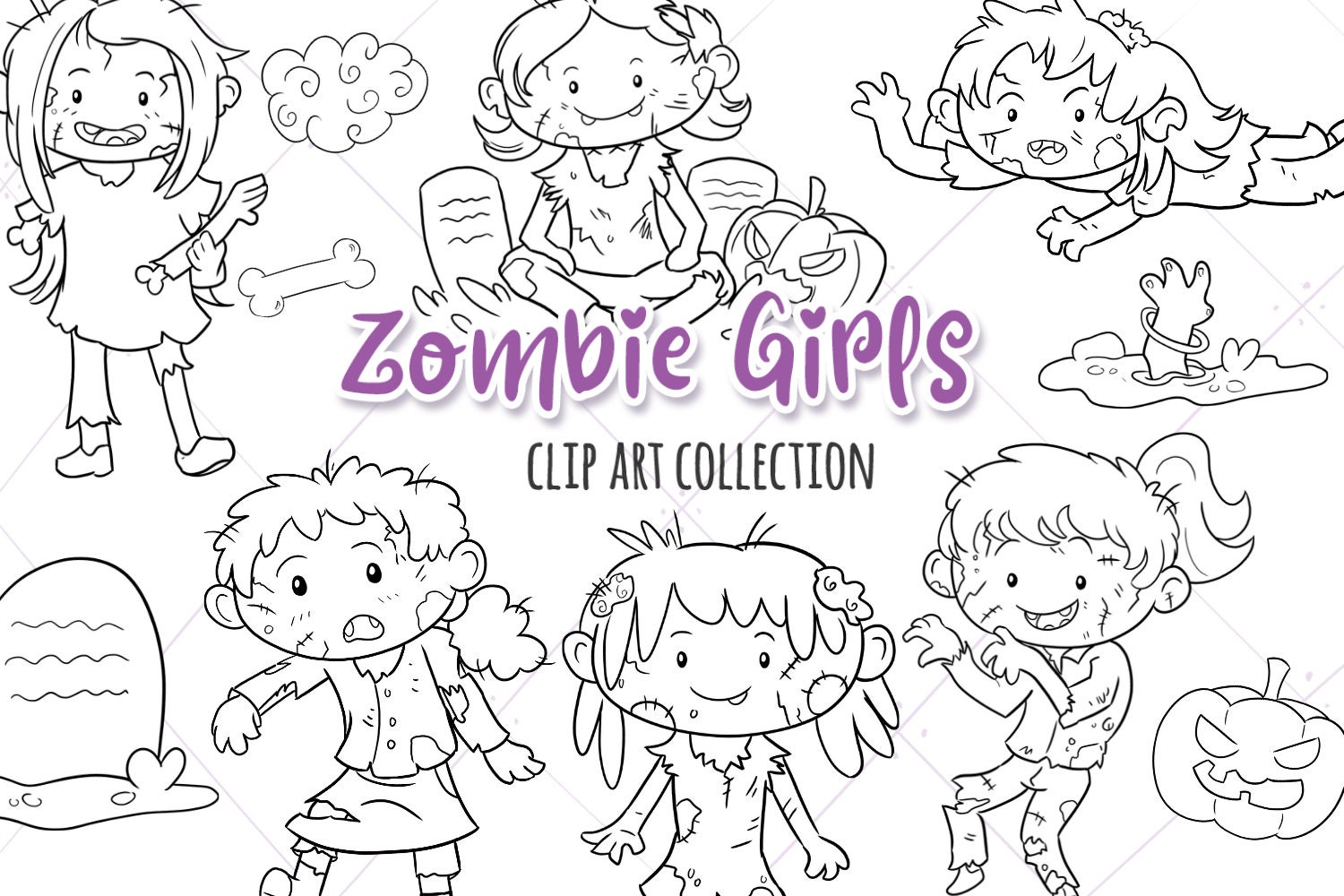 Zombie Clipart Black And White
