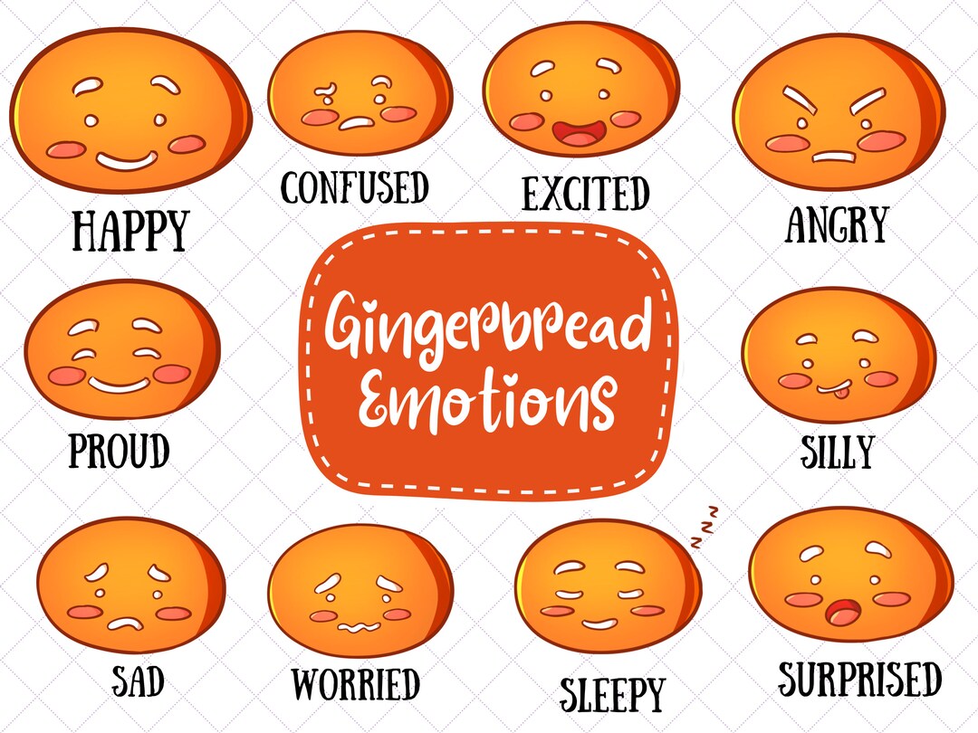 Gingerbread Emotions Clip Art Collection, Christmas Kids Clipart ...