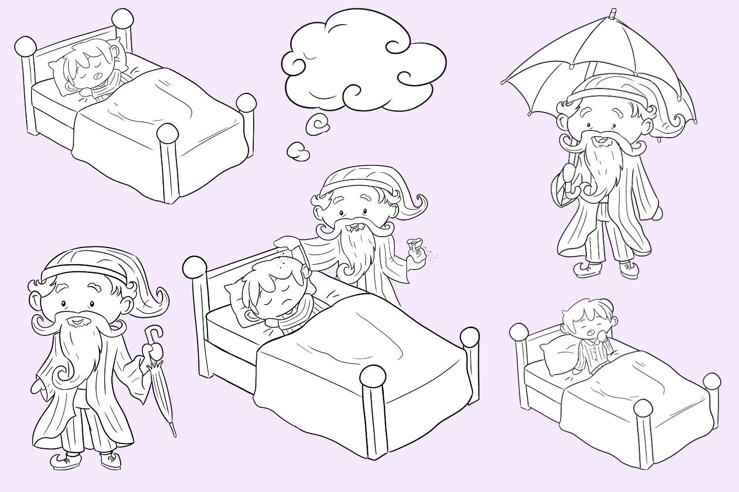 Sandman Fairy Tale Clip Art Collection Cute Dreams Clipart - Etsy