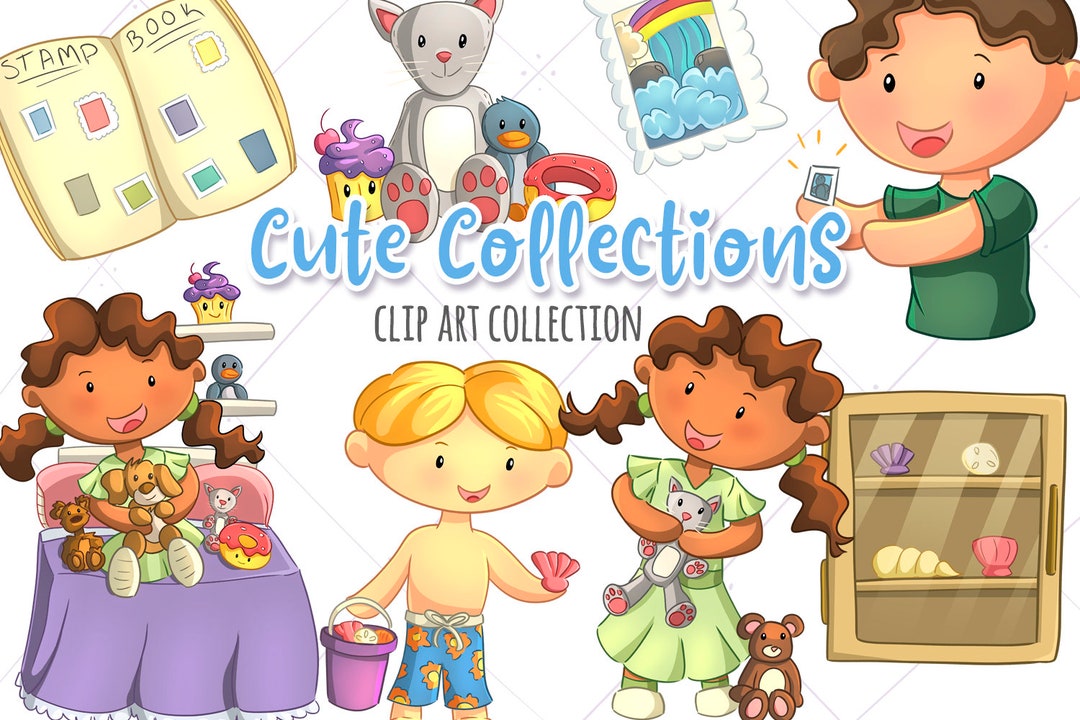 Kids Collecting Things Cute Clipart, Kawaii Collections, Cute ...