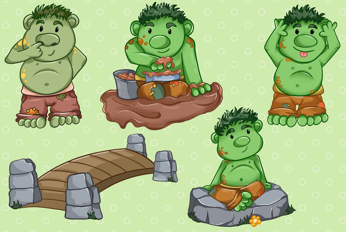 Cute Funny Trolls Clip Art Silly Troll Illustrations - Etsy France