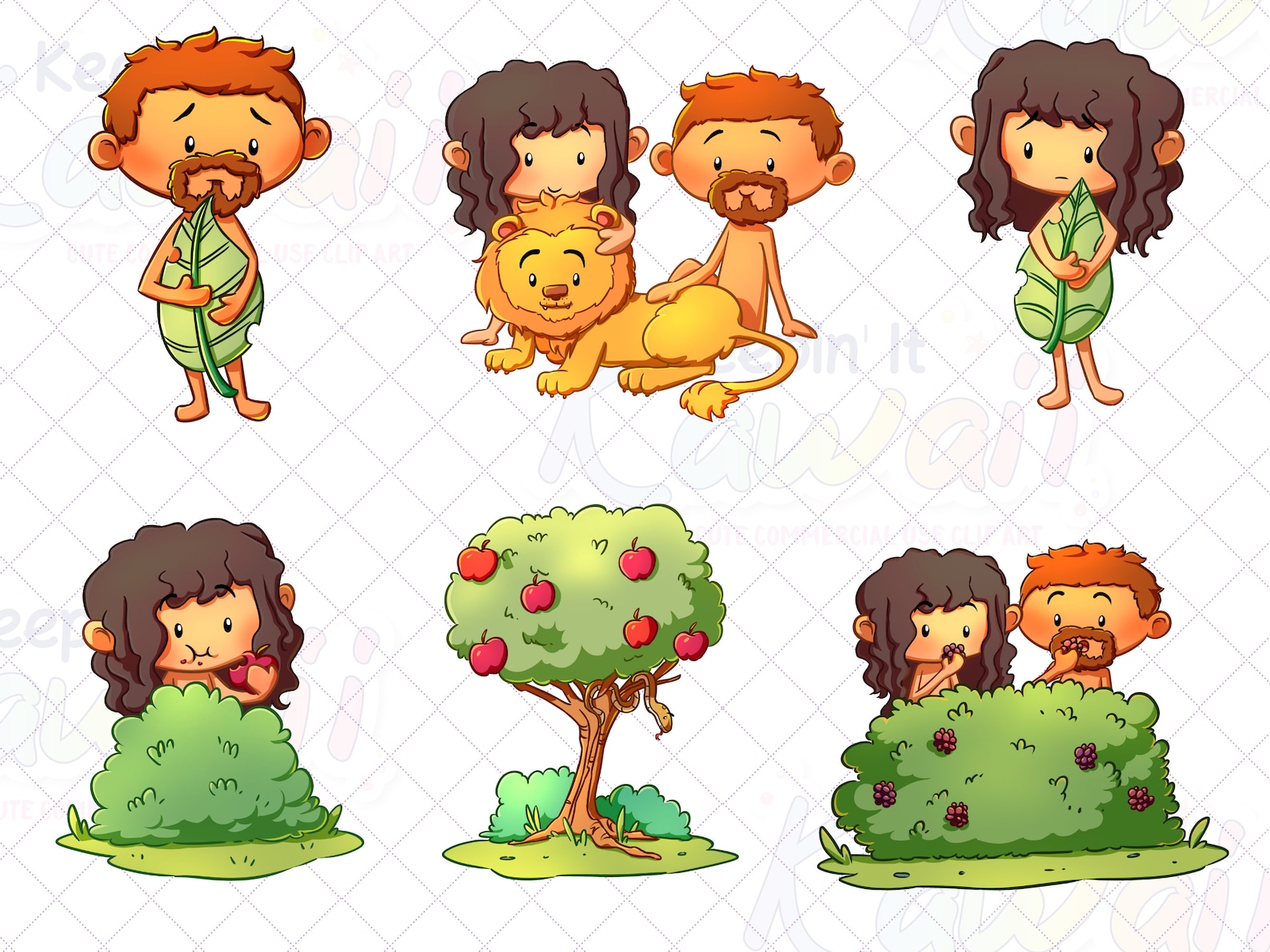 Adam and Eve Clip Art Bible Story Clipart Biblical Clip Art - Etsy UK