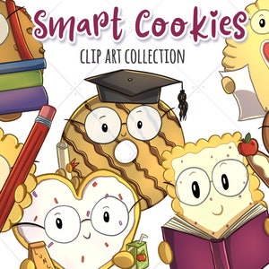 Smart Cookies Back to School Clip Art Collection, Cute School Clipart ...