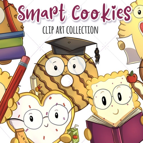 Smart Cookies Back to School Clip Art Collection Cute School - Etsy