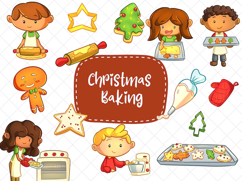 Christmas Baking Clip Art Collection, Christmas Cookies Clipart, Kids ...