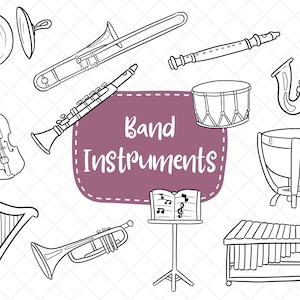 Band Instruments Clip Art, Kids Playing Music Clipart, Cute Kids Music ...