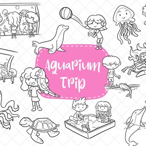 Aquarium Kids Clipart, Trip to the Aquarium Clip Art, School Field Trip ...