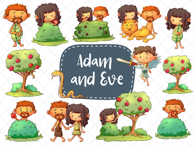 Adam and Eve Clip Art Bible Story Clipart Biblical Clip Art - Etsy Canada